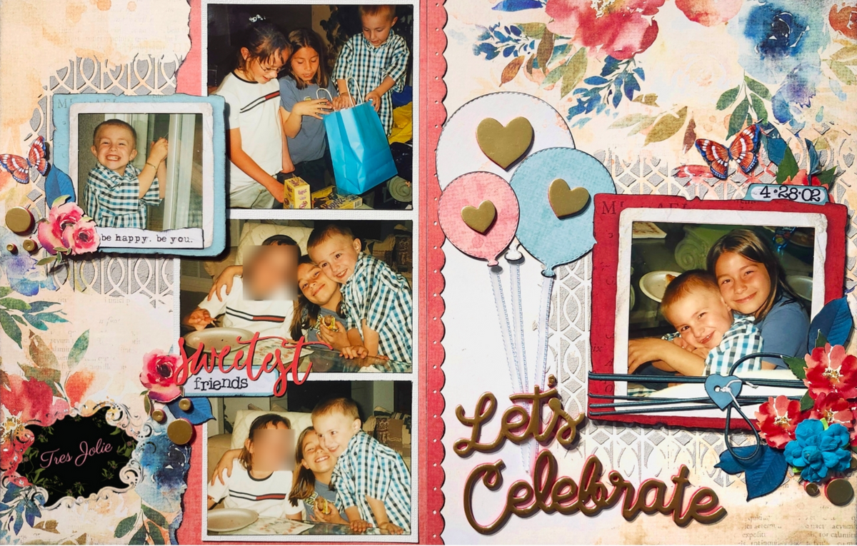 Let's Celebrate using the February Scrapbooking Kit – Tres Jolie Kits
