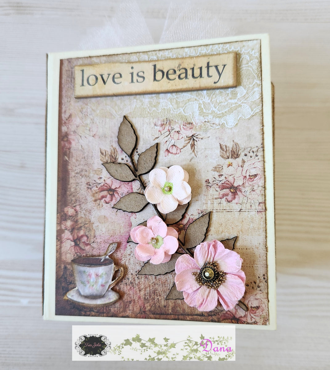 "Love is Beauty" ATC tag and pocket album – Tres Jolie Kits